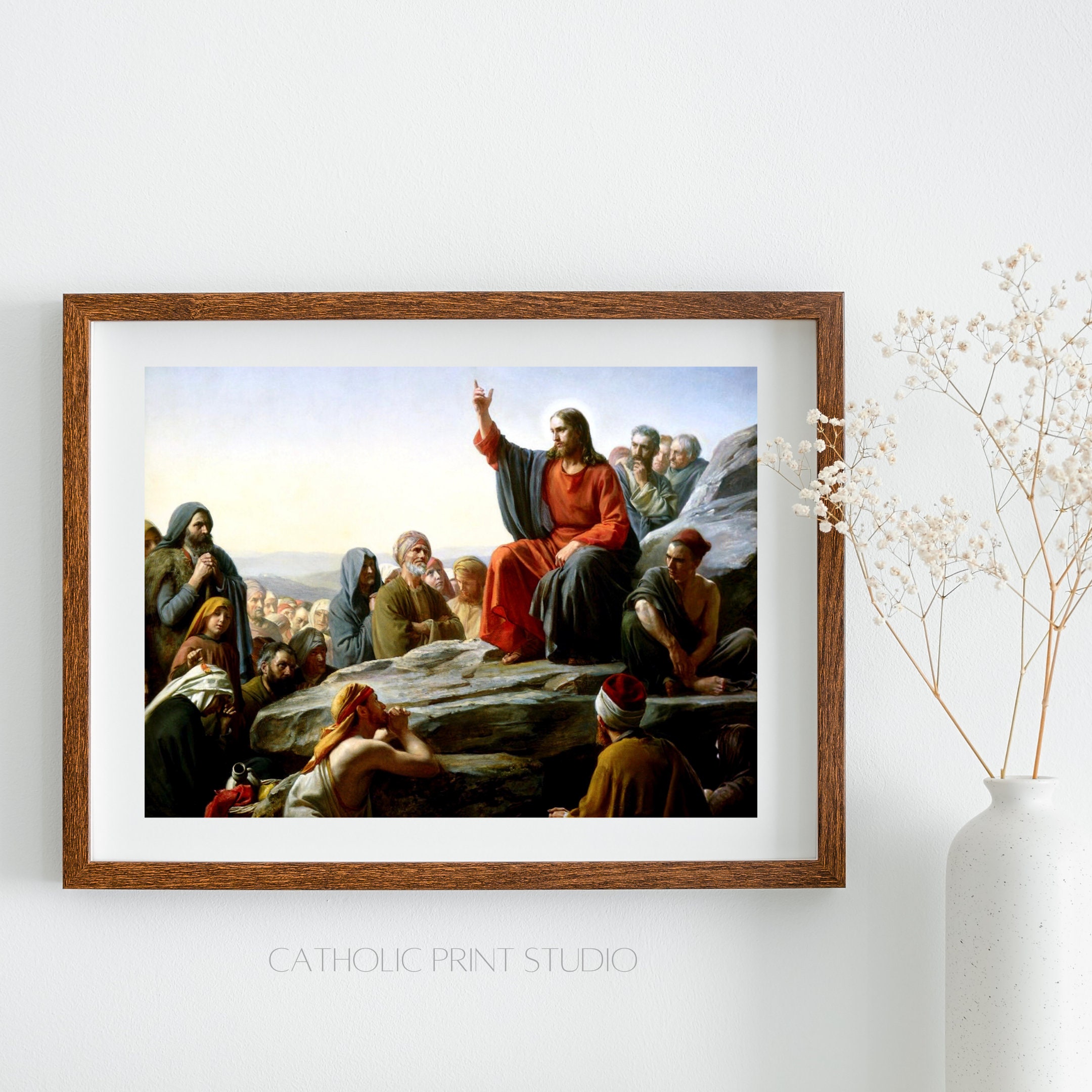 INSTANT DOWNLOAD the Sermon on the Mount Vintage Jesus Painting ...
