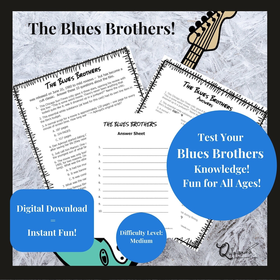 Blues Brothers Trivia! Fun for Parties and Events! - Etsy
