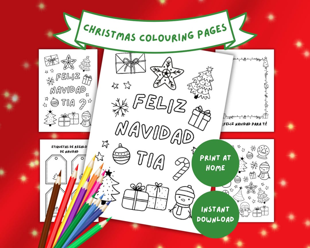 Spanish Christmas Colouring Pages | Feliz Navidad Tia Holiday Activity ...