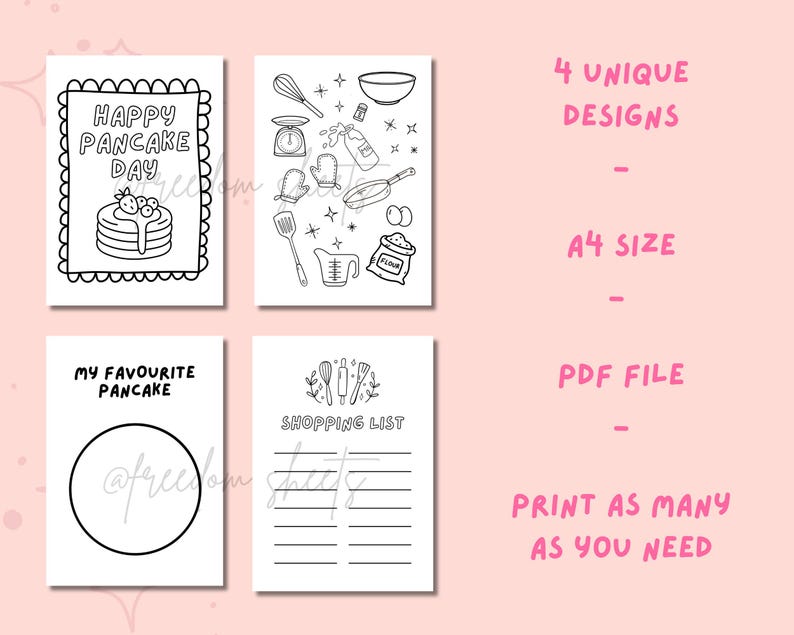 Cute Pancake Day Colouring Pages for Kids Printable Activity ...