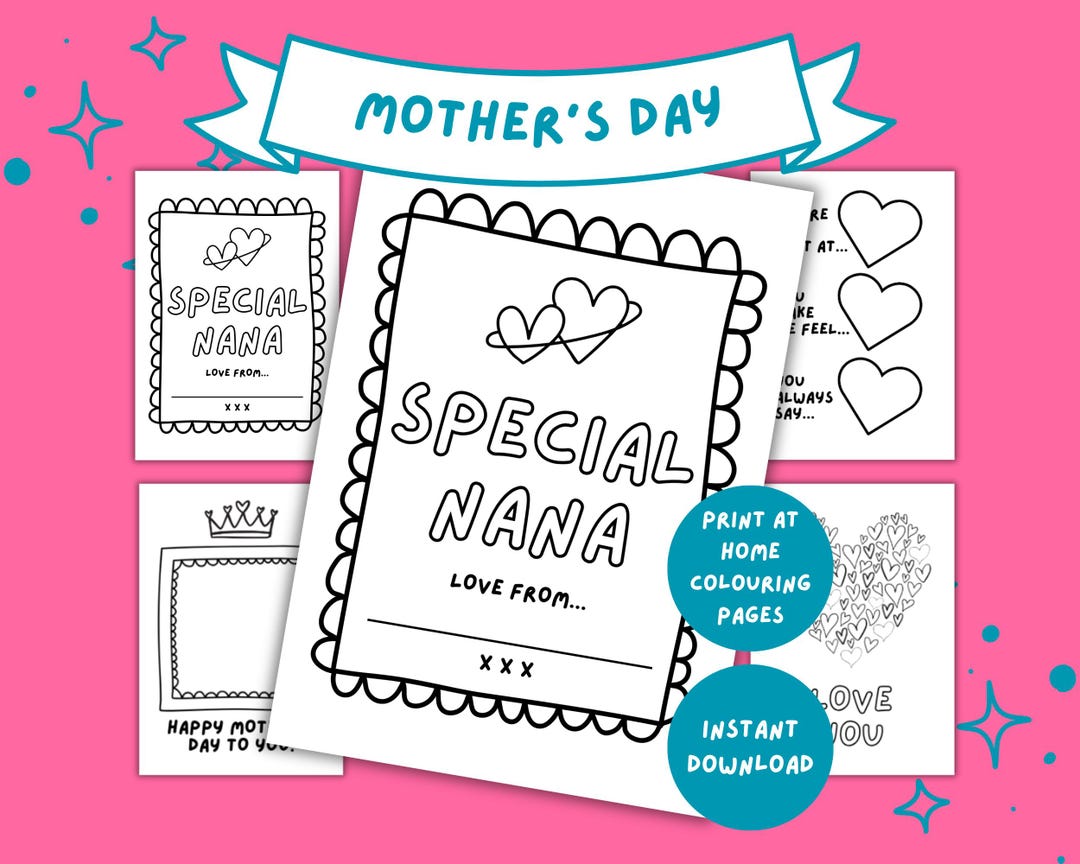 Nana Mother's Day Coloring Pages, Fill-in Keepsake (PDF Download) - Etsy