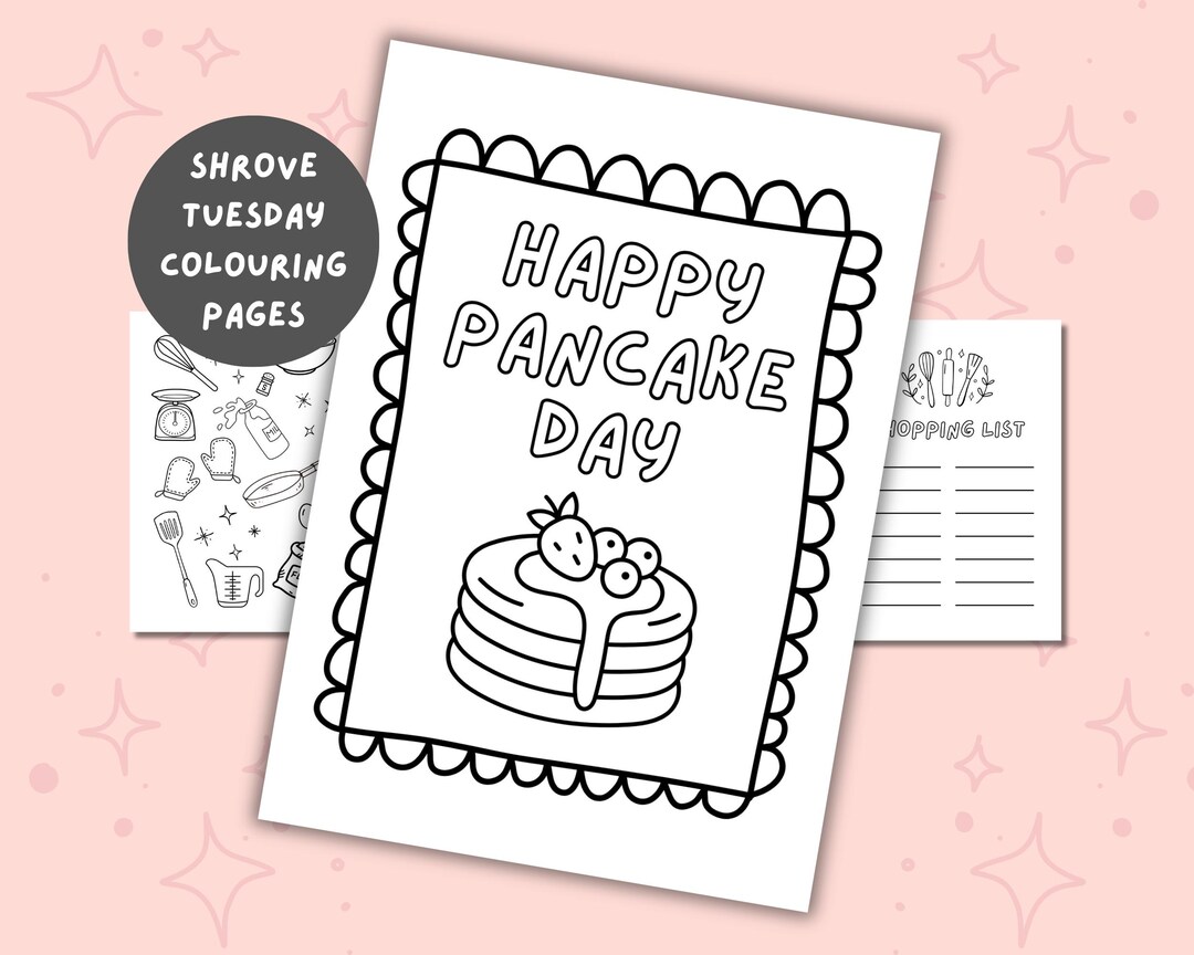 Fun Pancake Day Colouring Pages for Kids Printable Preschooler Activity ...