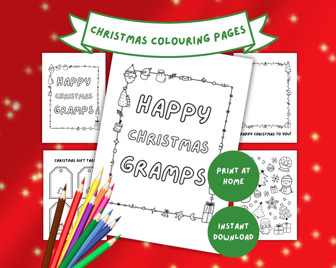 Gramps Christmas Colouring Pages for Kids | A4 PDF Printable Holiday ...