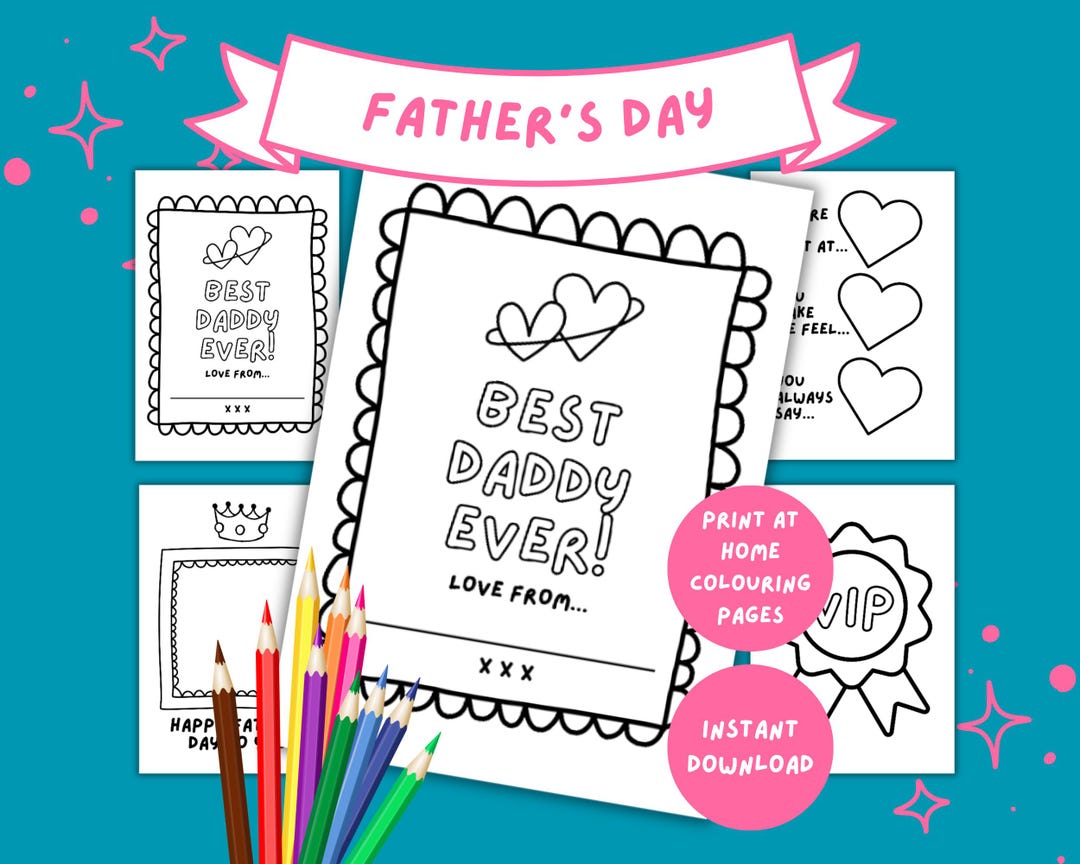 Best Daddy Ever Colouring Pages for Kids Father's Day Activity ...