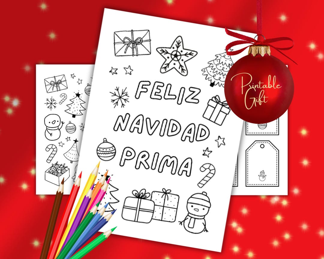 Feliz Navidad Prima Colouring Pages | Spanish Christmas Activity ...