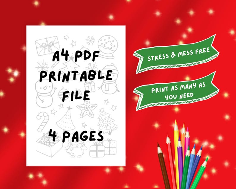 Cousin Christmas Colouring Pages for Kids | A4 PDF Printable Holiday ...