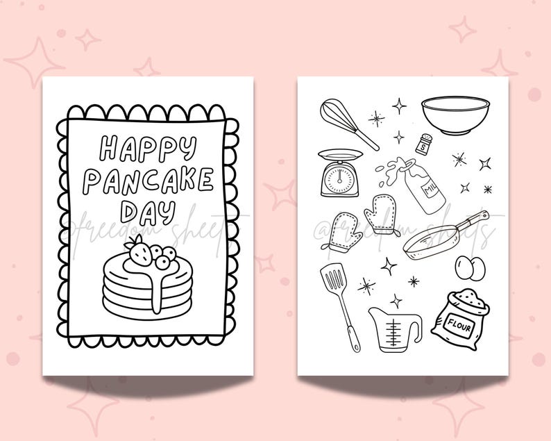 Cute Pancake Day Colouring Pages for Kids Printable Activity ...