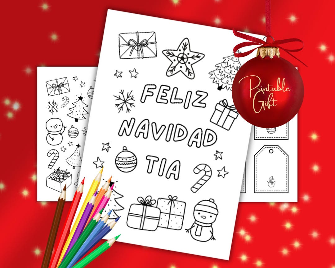 Feliz Navidad Tia Colouring Pages | Spanish Christmas Activity & Gifts ...