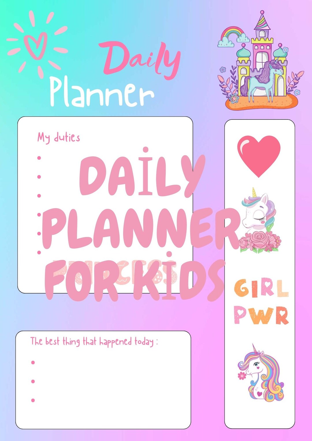 Daily Planner My Little Pony Planner for Kids - Etsy