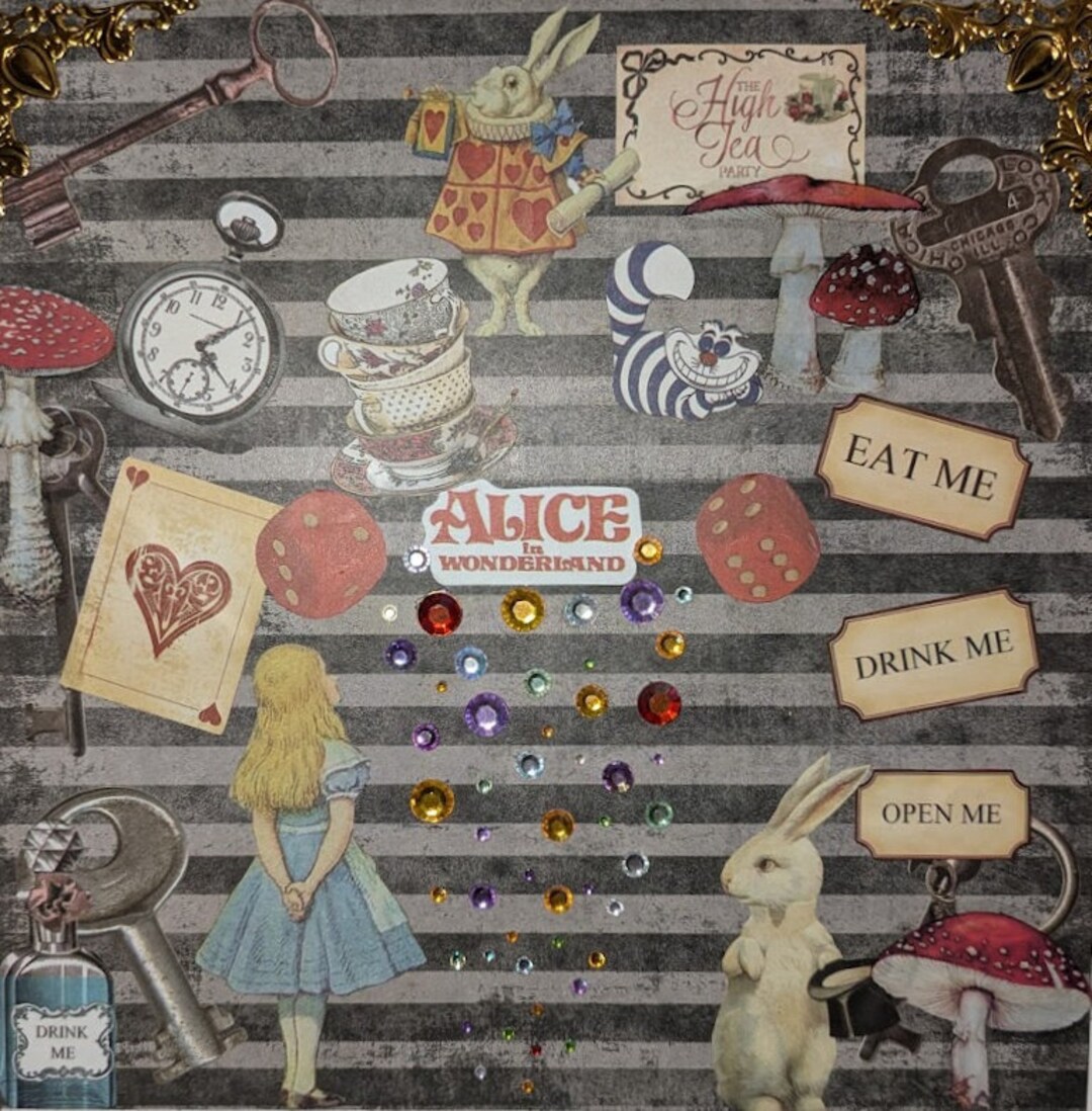 Alice in Wonderland Handmade Collage - Etsy