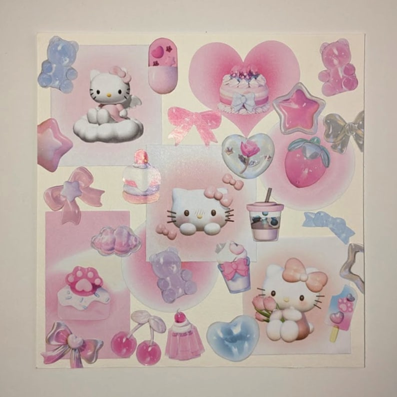 Hello Kitty Handmade Collage - Etsy