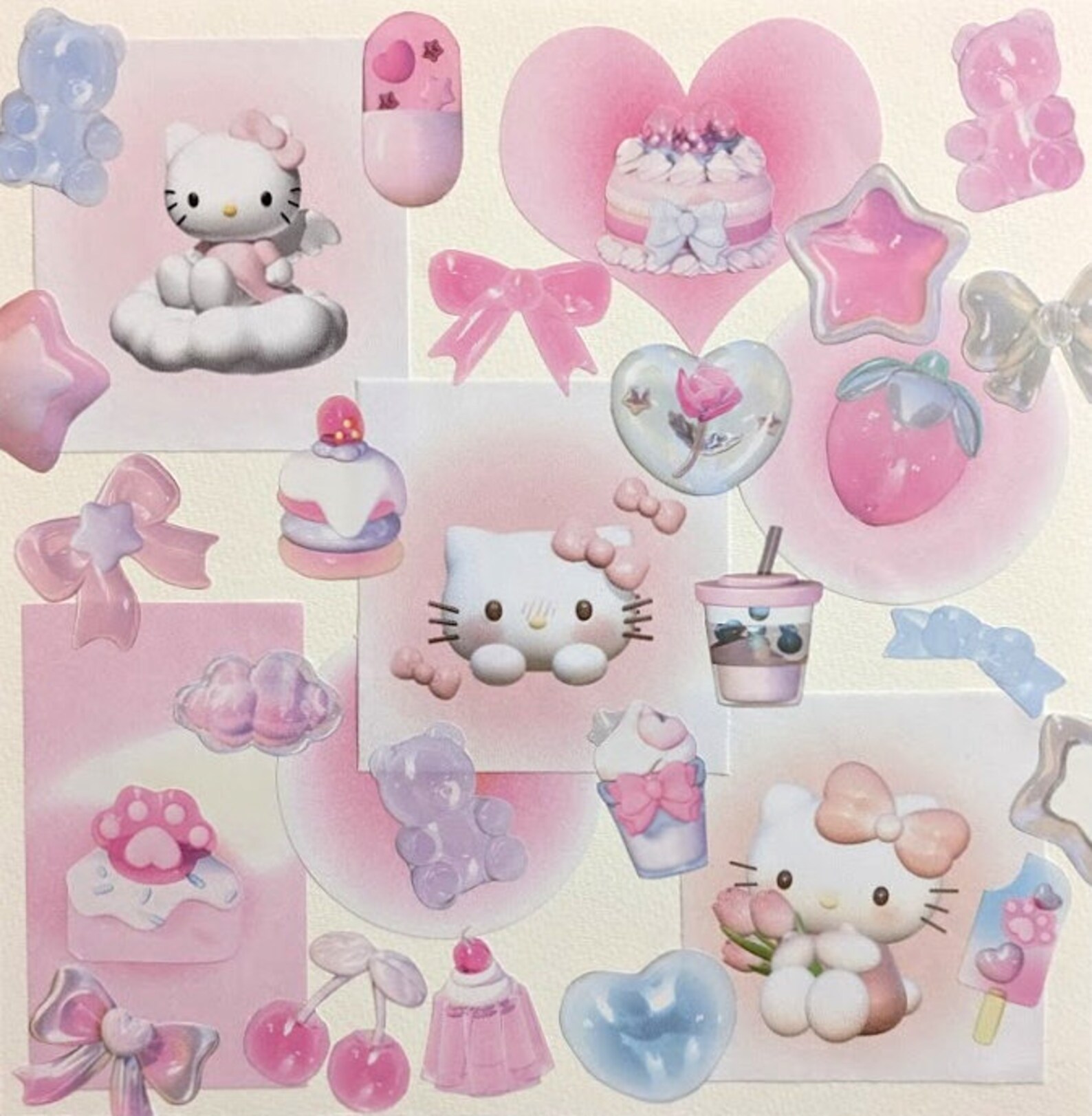 Hello Kitty Handmade Collage - Etsy