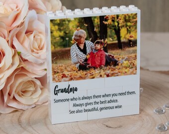 Medium Heart Photo Block Made From, LEGO® Bricks, Personalised, WHITE ...