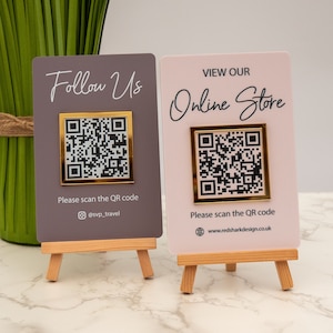 Mini QR Code Social Media Display Sign Facebook, Instagram, Business ...