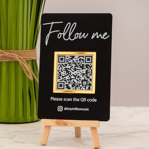 Mini QR Code Social Media Display Sign With Business Logo, Facebook ...