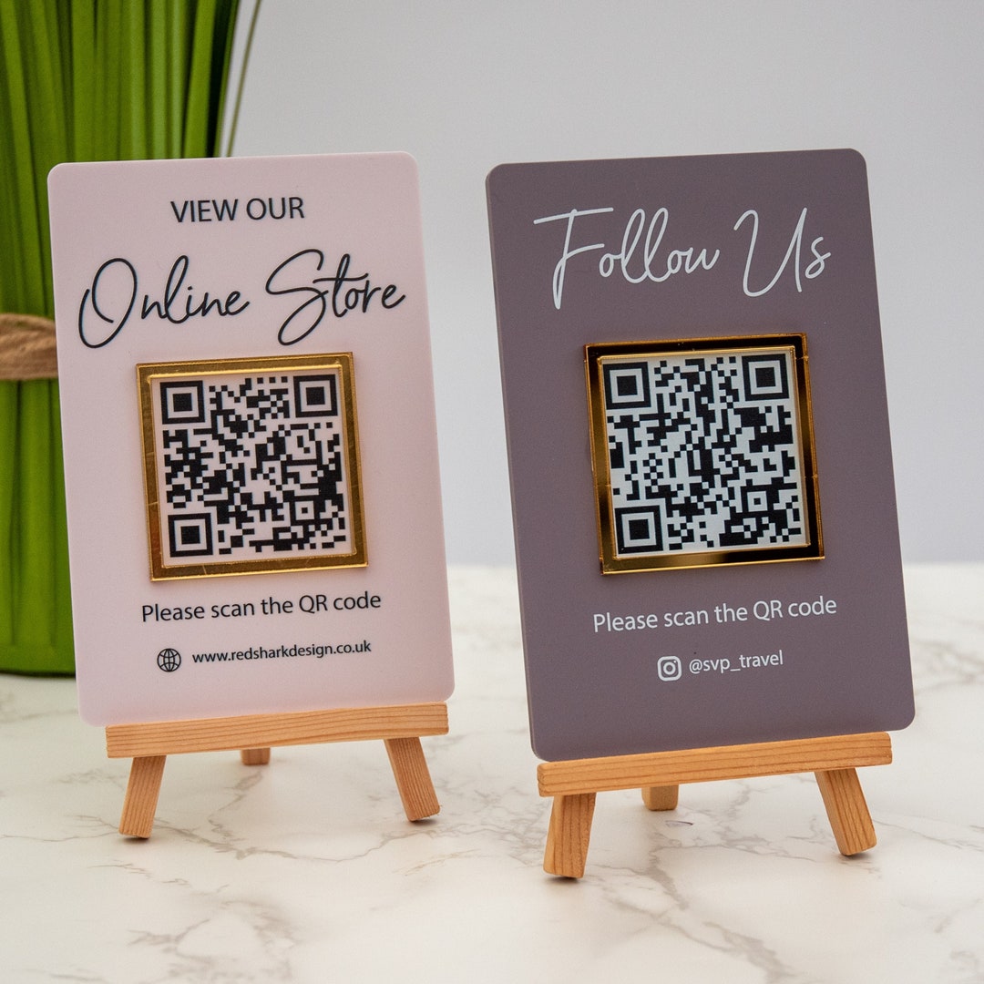 Mini QR Code Social Media Display Sign Facebook, Instagram, Business ...