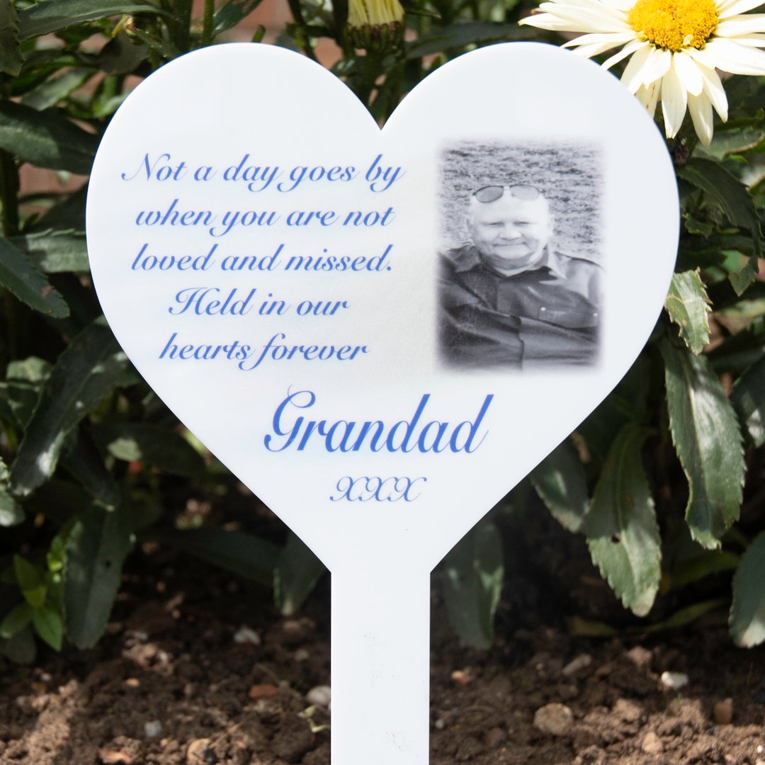 Personalised Acrylic in Loving Memory Heart Memorial Grave Marker - Etsy