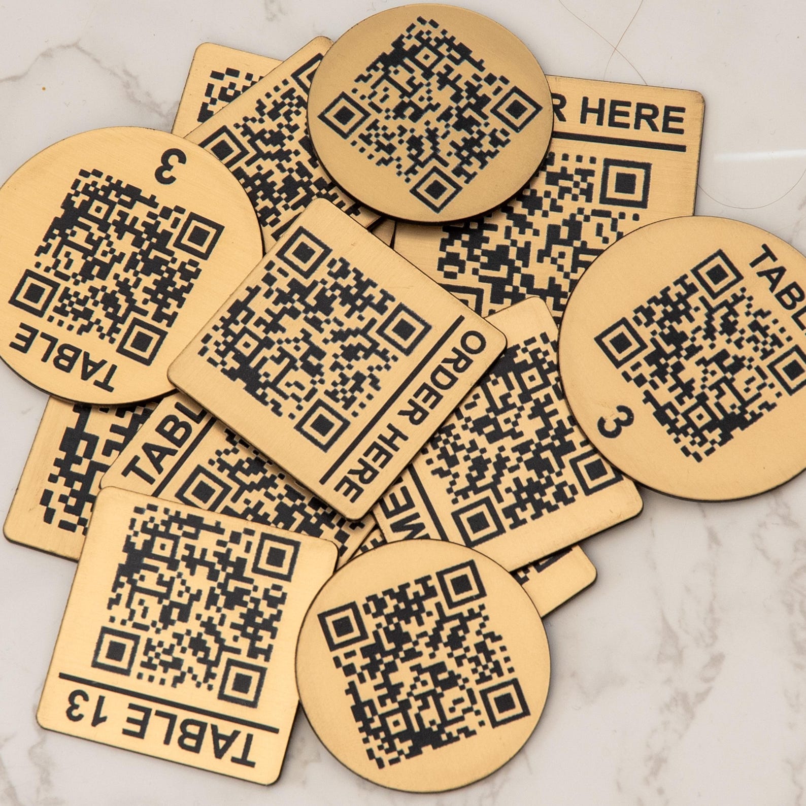 Personalised Engraved QR Code, Round 2 Sizes, Table Numbers ,wifi Codes ...