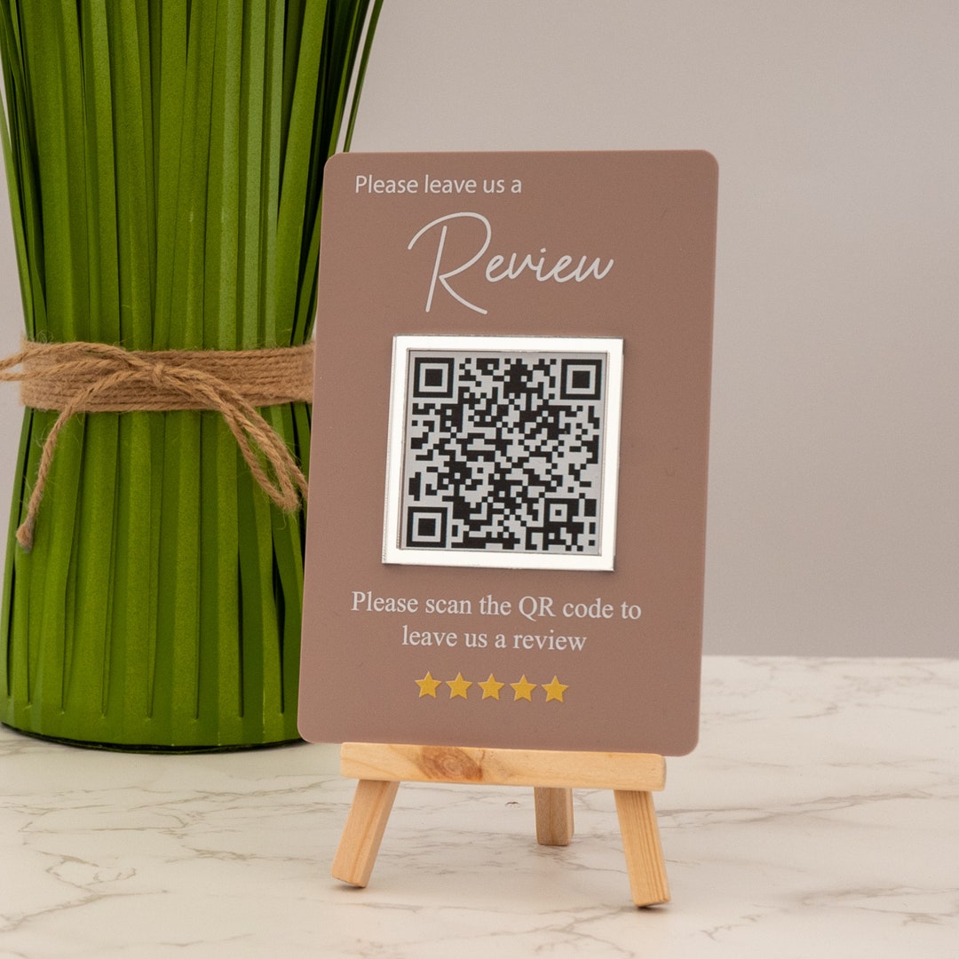 Mini QR Code Review Social Media Display Sign, Facebook, Instagram ...