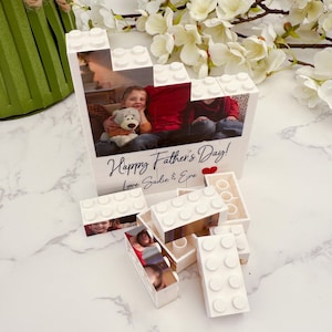 Personalised LEGO® Happy Father's Day Photo Block and Text With Red ...