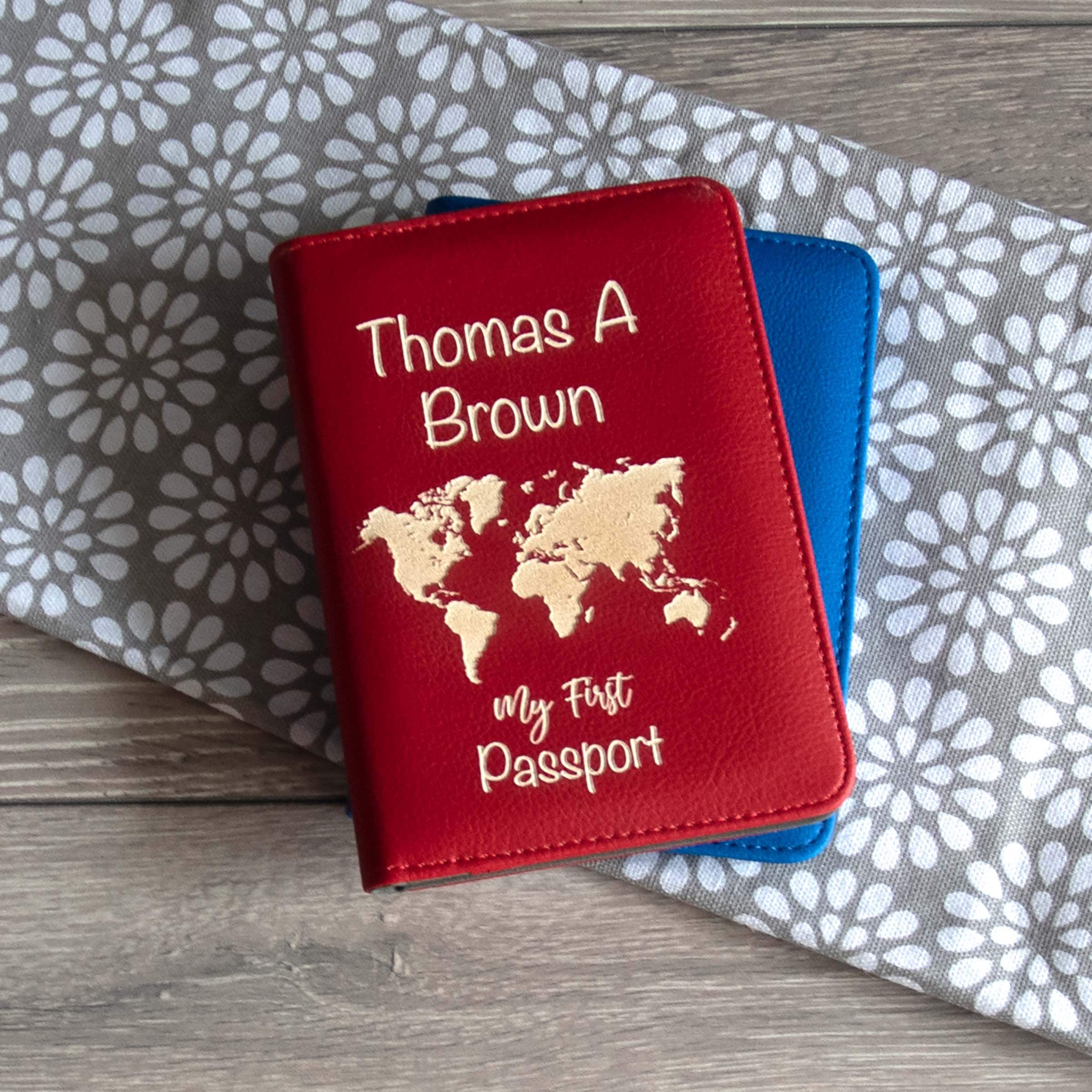 Personalised My First Passport World Map Leather Passport - Etsy