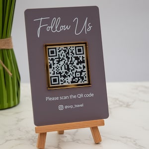 Mini QR Code Social Media Display Sign Facebook, Instagram, Business ...