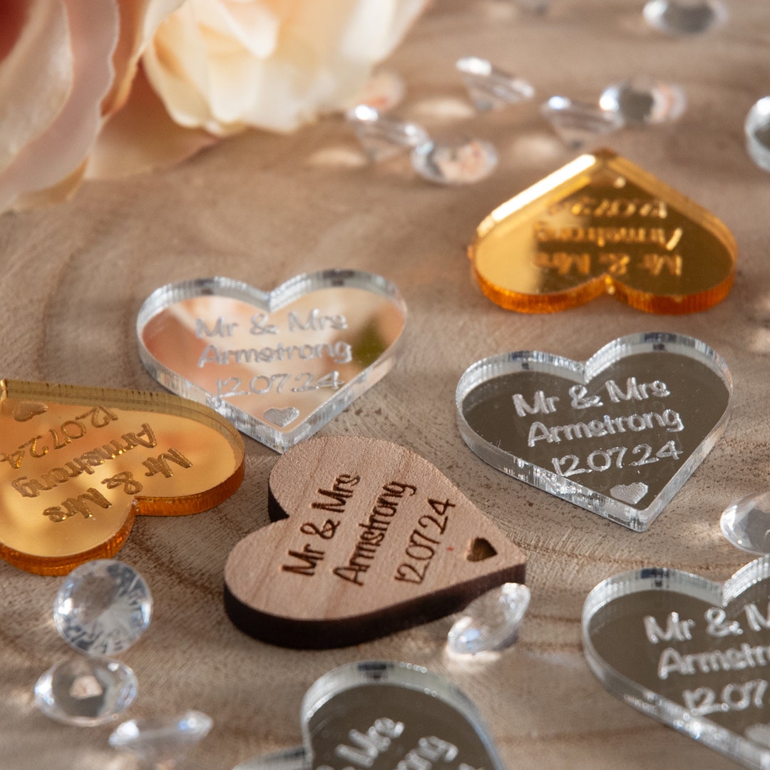 Personalised Heart Shaped Wedding Table Scatter Confetti - Etsy