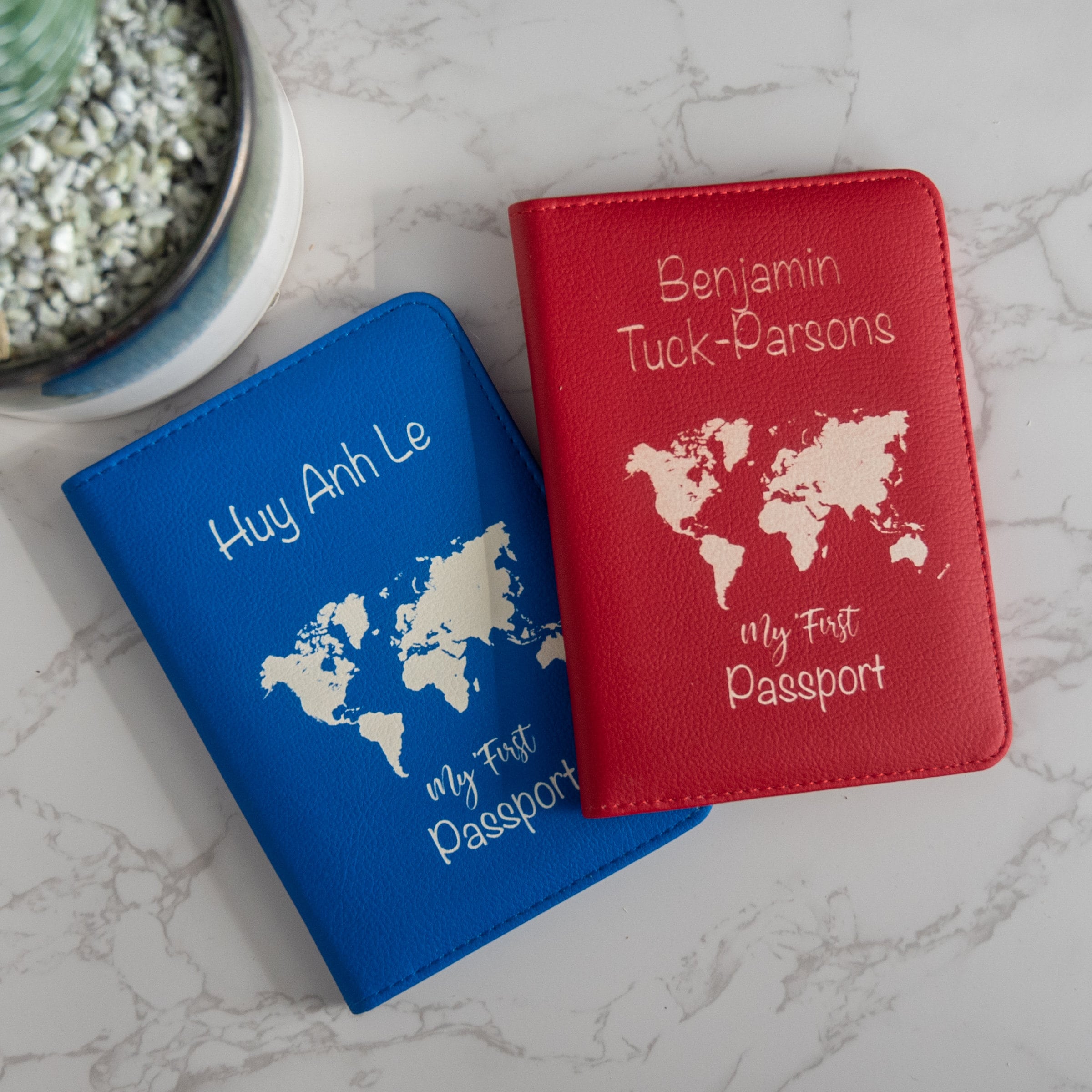 Personalised My First Passport World Map Leather Passport Holder - Etsy