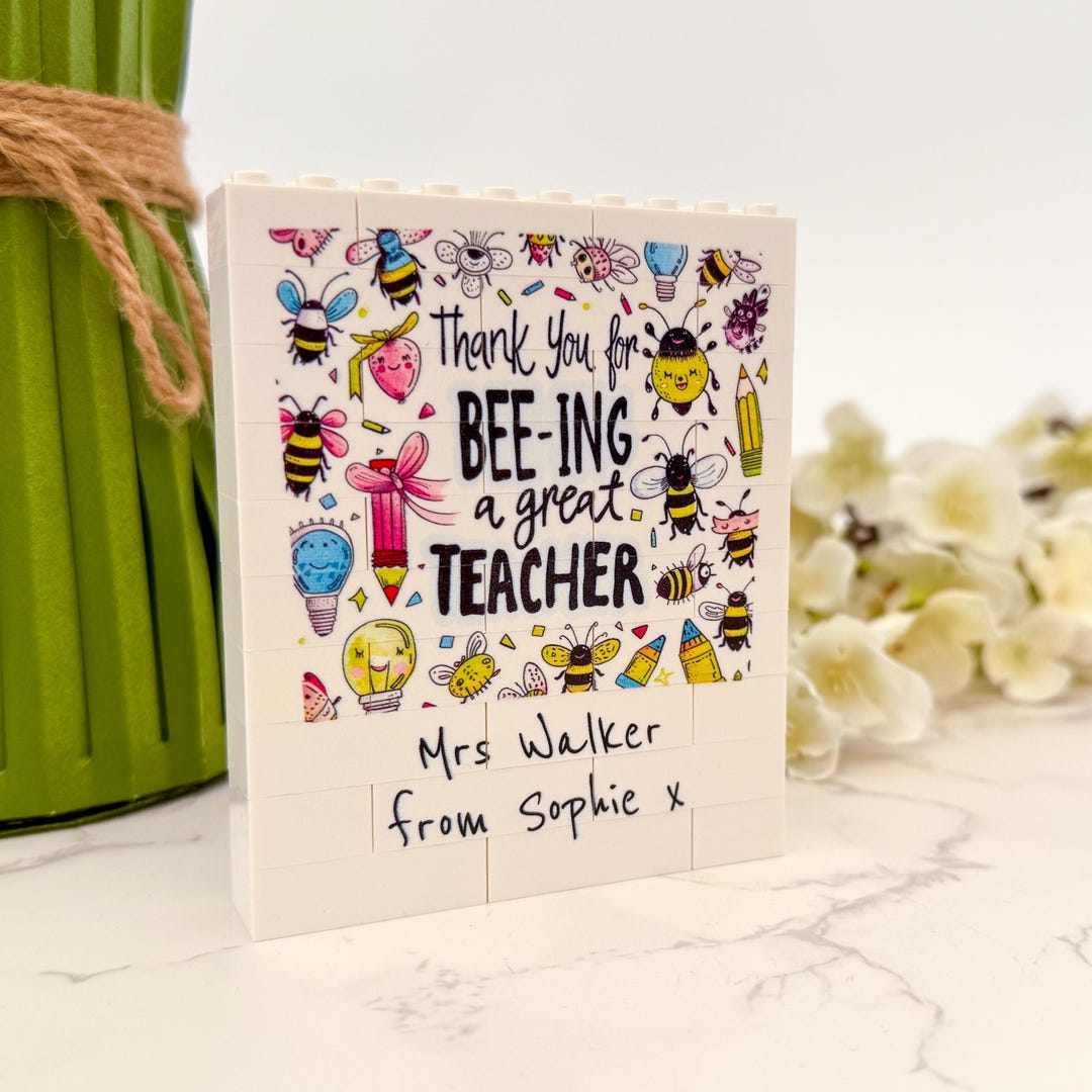 Personalised LEGO® Teacher Gift | Photo Block & Text | Thank You for ...