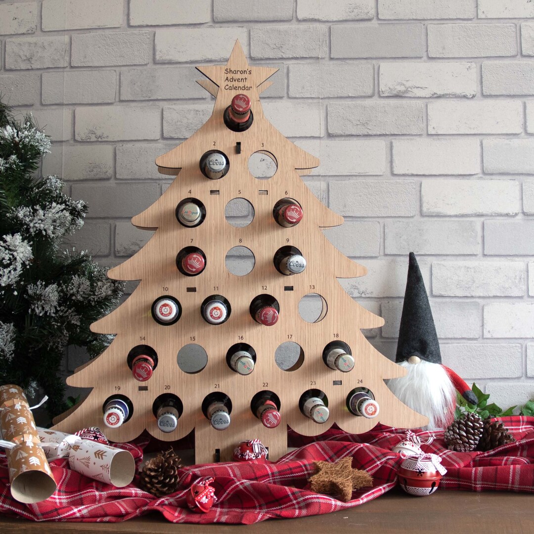 Personalised Advent Calendar for Beer, Christmas Tree Advent Calendar ...