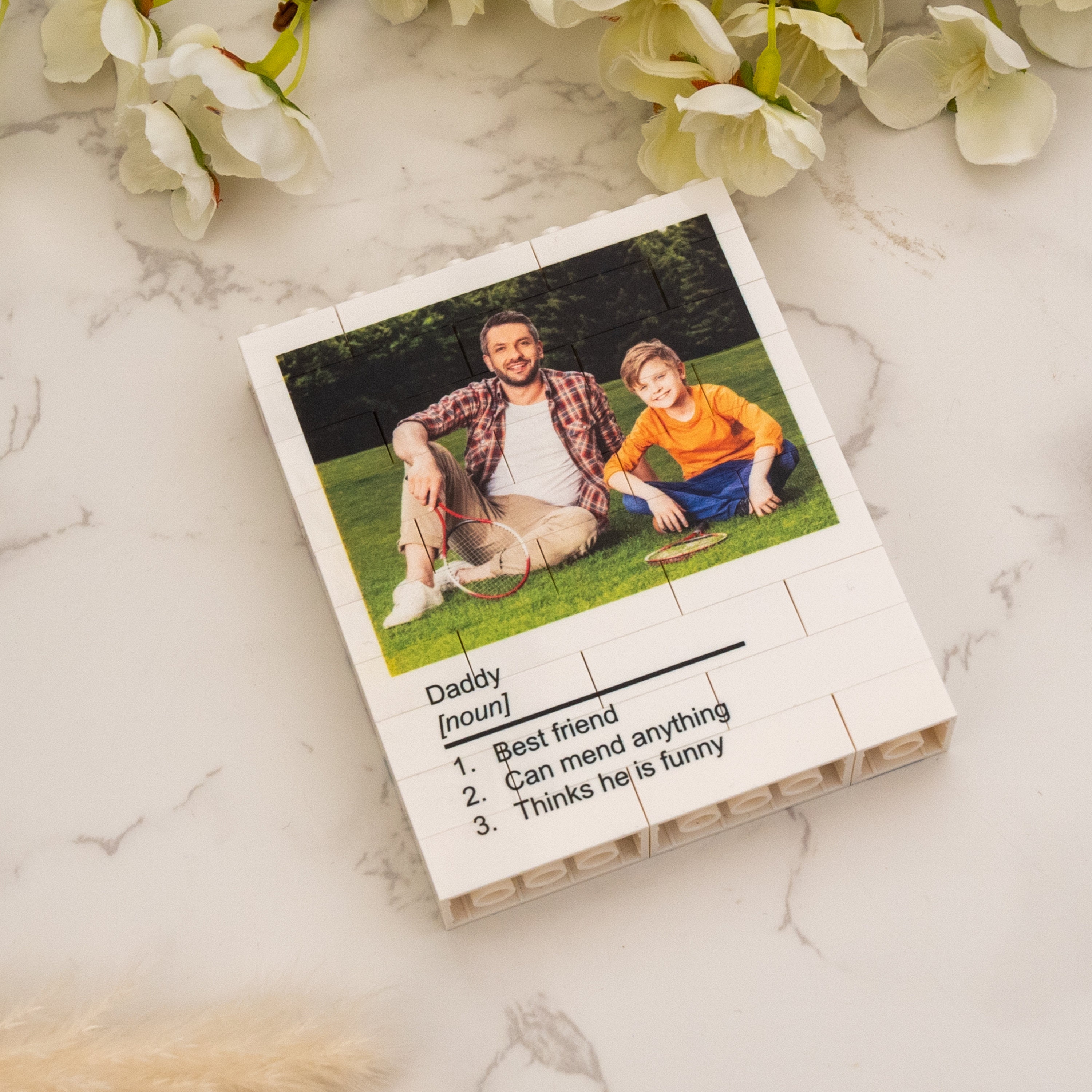 Personalised LEGO® Father's Day Photo Block and Noun Text Made From ...
