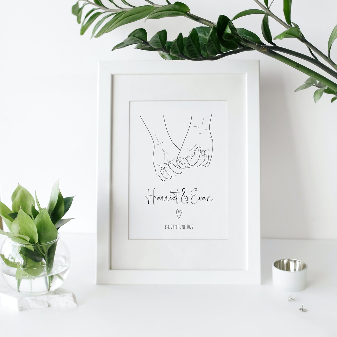 Personalised Couples Pinky Promise Frame Print | Modern Contemporary ...