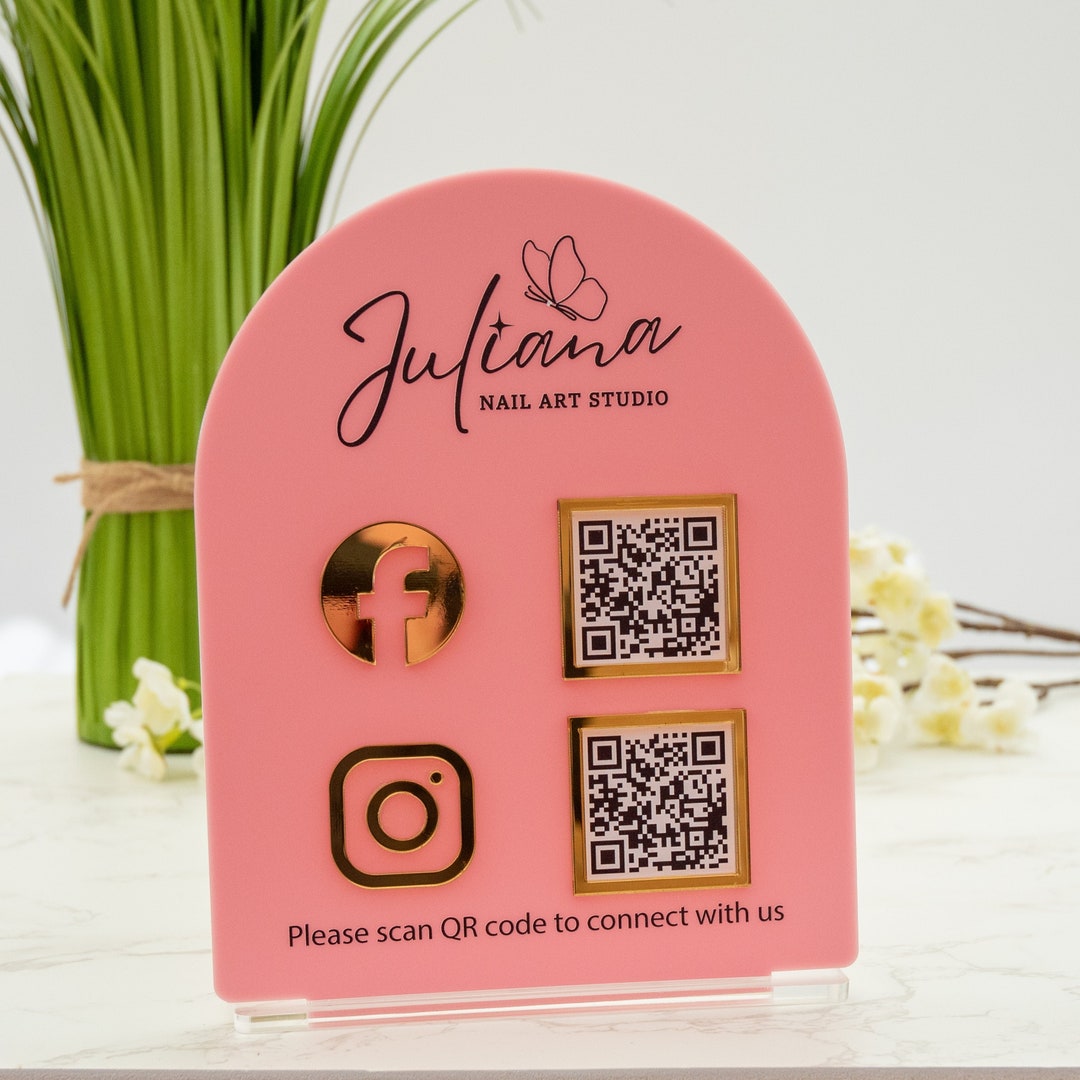 Interactive Modern Business Sign - QR Code Social Media Display for ...