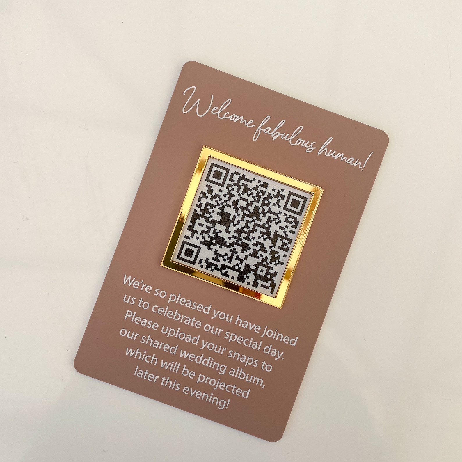 Mini QR Code Sign for Wedding Photo Album, Facebook, Instagram ...
