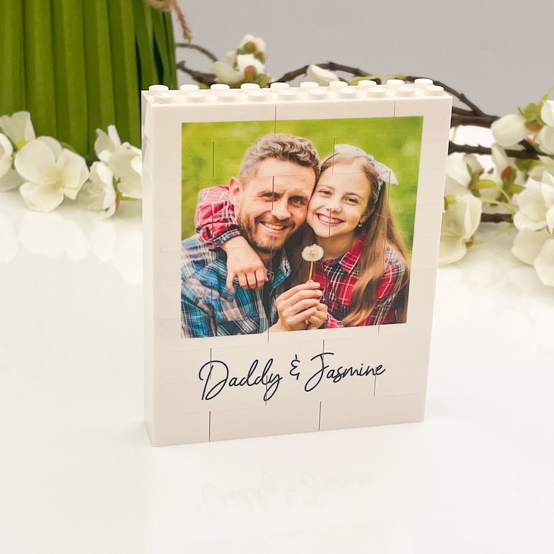 Personalised LEGO® Fathers Day Any Photo and Text Made From Genuine ...