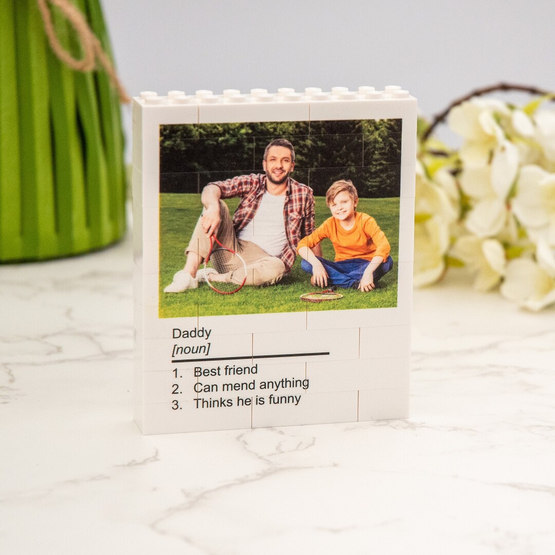 Personalised LEGO® Father's Day Photo Block and Noun Text Made From ...