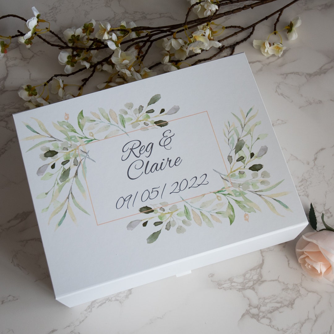 Personalised Watercolour Botanical Leaf Magnetic Memory Keepsake Gift ...