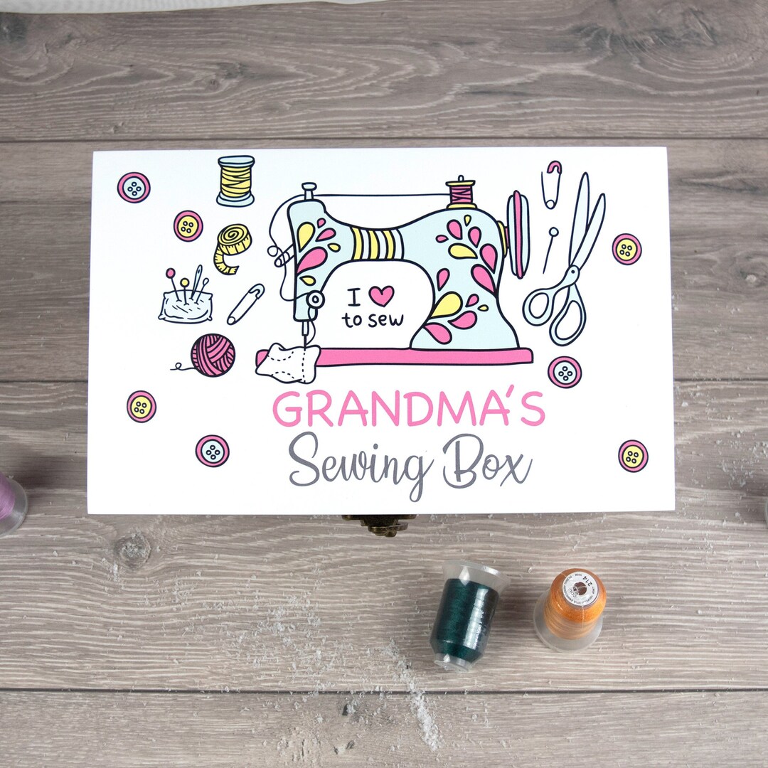 Personalised Large Wooden Sewing Storage Box - Etsy