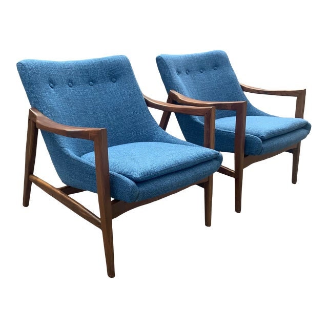 Modern Mid Century Style Lounge Chairs Solid Walnut - Etsy