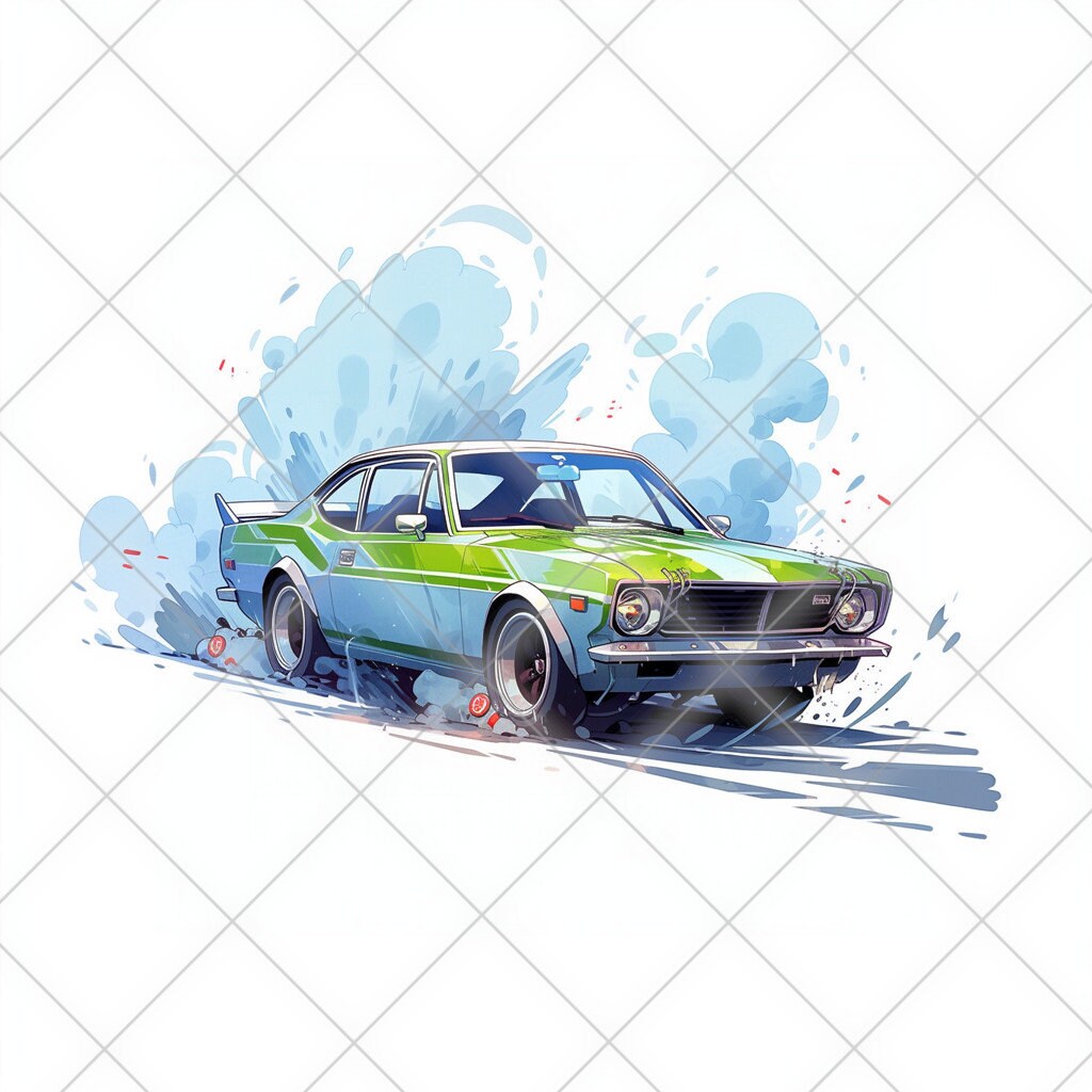 Ford Capri 1600 GT Clip Art Vintage Car Illustration for Auto - Etsy