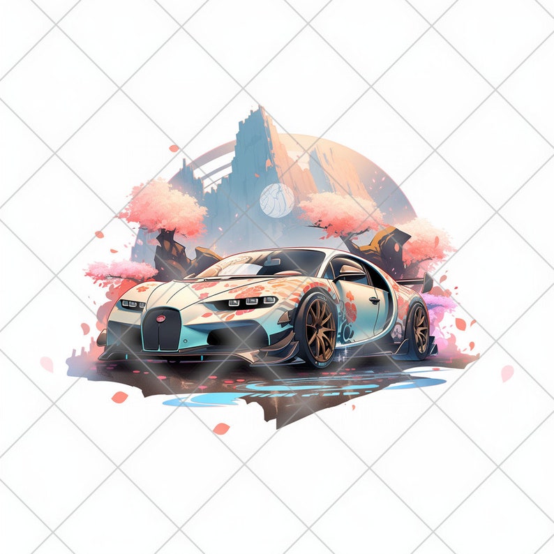 Bugatti Chiron Clipart Iconic Hypercar Illustration for Auto - Etsy