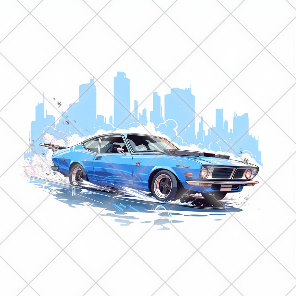 Ford Capri 1600 GT Clip Art Vintage Car Illustration for Auto - Etsy