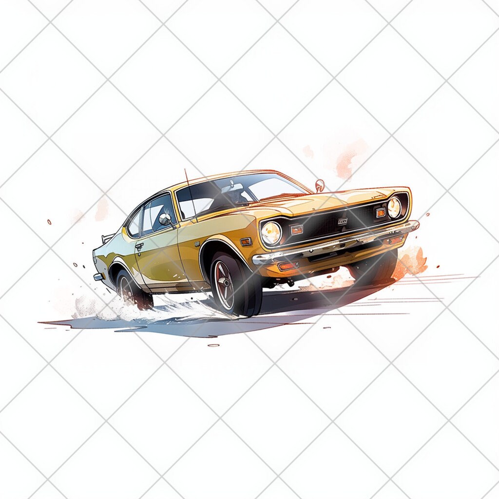 Ford Capri 1600 GT Clip Art Vintage Car Illustration for Auto - Etsy
