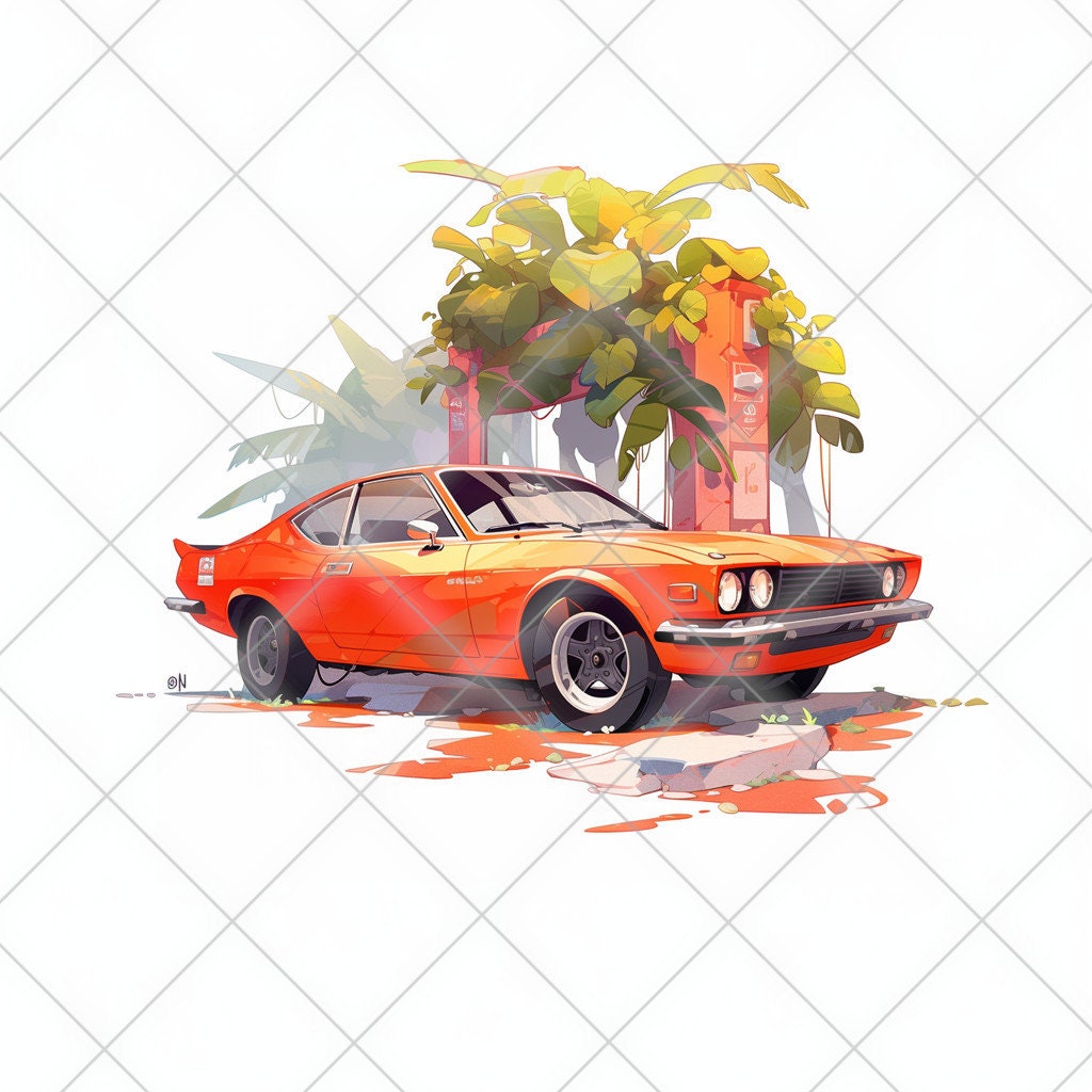 Ford Capri 1600 GT Clip Art Vintage Car Illustration for Auto - Etsy