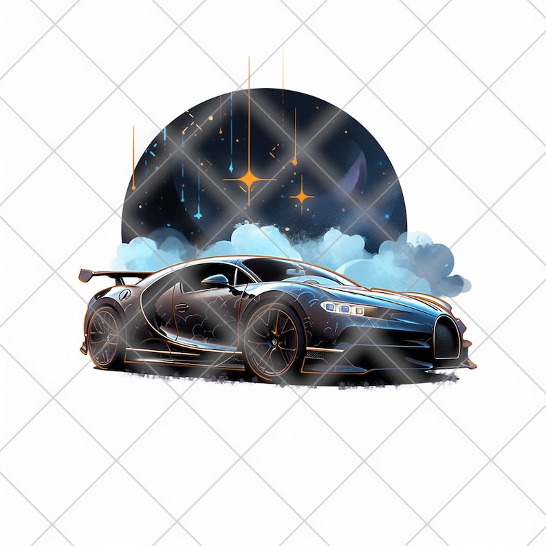 Bugatti Chiron Clipart Iconic Hypercar Illustration for Auto - Etsy