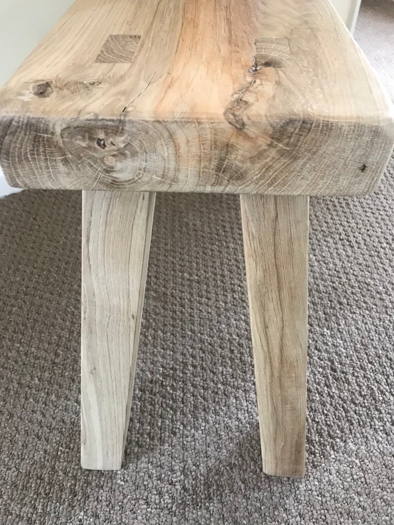 Solid Oak Bench/ Milking Stool/ Pig Bench - Etsy