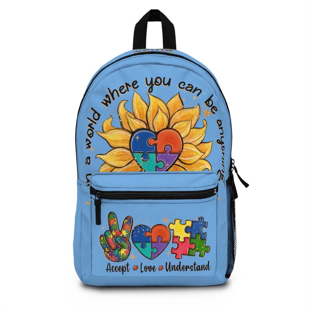 Supportive Autism Backpack, Live Love Understand Bag, Inspirational ...