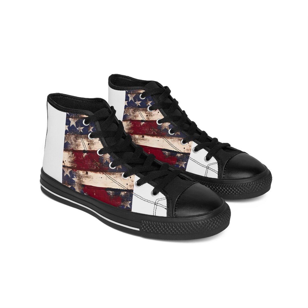 Men's Patriotic Distressed Sneakers - Etsy