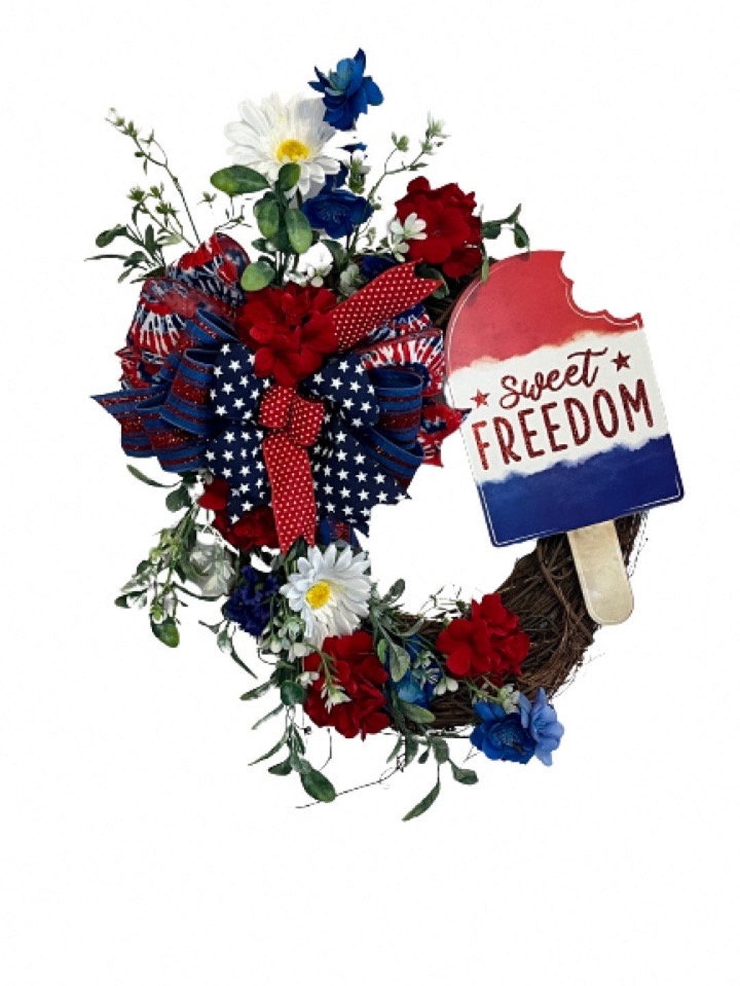 Celebrate Freedom With Our Sweet Freedom Popsicle Patriotic Wreath - Etsy