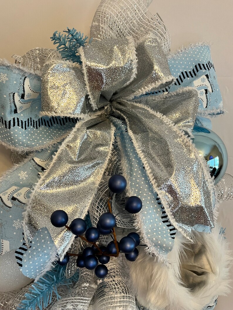 Ice Blue Swag, Winter Wonderland Ice Skates, Snowflake Door Decor ...